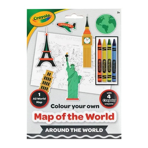 Crayola Colour Your Own - Map Of The World - PACK OF 2 - set a large A2 ...