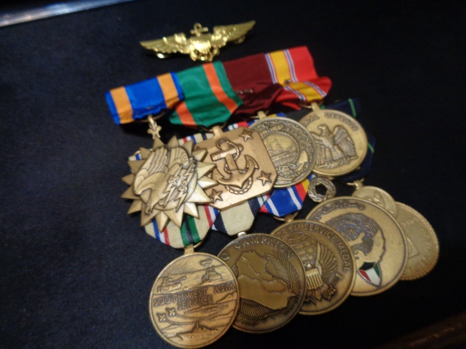 FULL SIZE MEDAL SET 9 MEDALS MOUNTED UNITED STATES NAVY PILOT USN | eBay