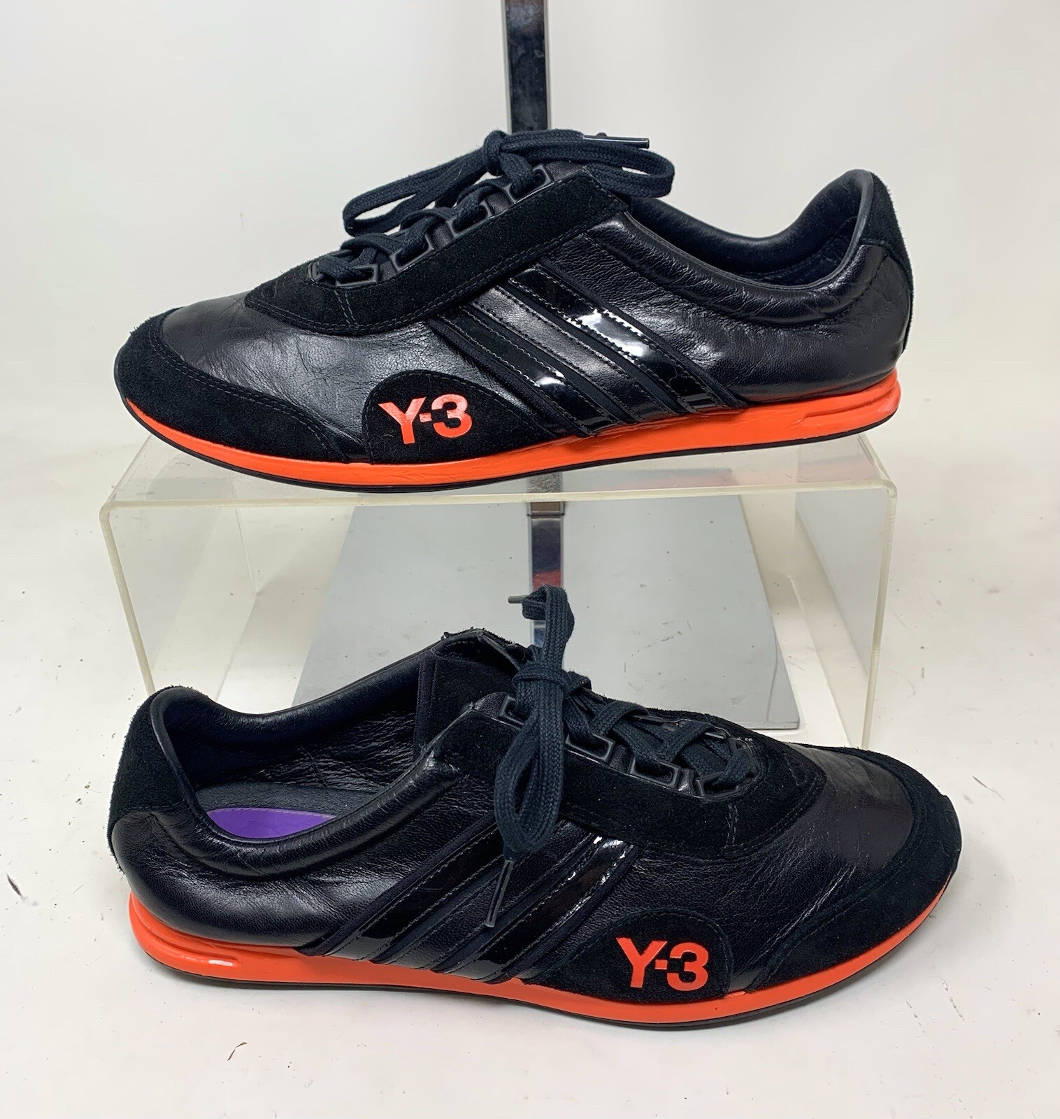Adidas Womens Y 3 Black Orange Casual Shoes Sneakers … - Gem