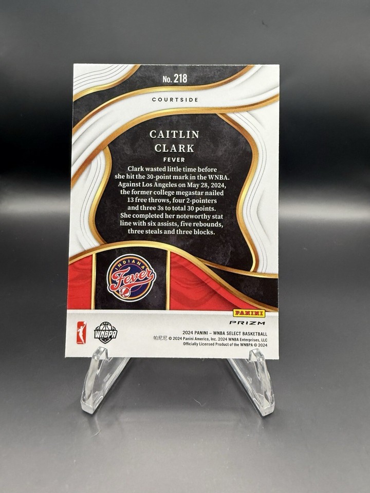 2024 Panini Select WNBA Caitlin Clark Courtside Pink Ice Prizm Rookie ...