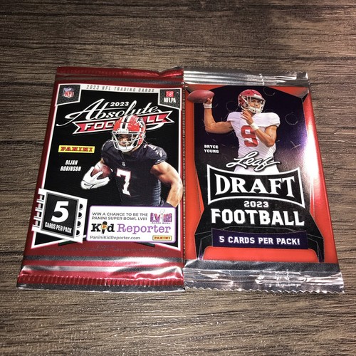 (1) 2023 Panini Absolute& (1) 23 Leaf Draft-5 Card Football Packs ...