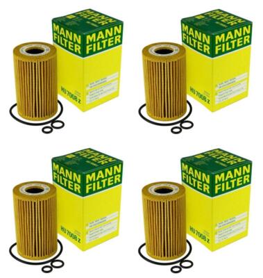 Set of 4 Engine Oil Filters O-Rings Mann HU7008Z For VW Passat 12-14 2 ...