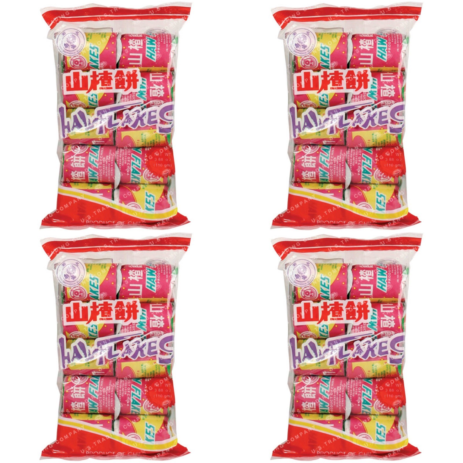 4 BAGS Haw Flakes Hawflakes Chinese Candy Sweet And Sour Discs 40 Rolls ...