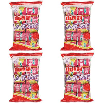4 BAGS Haw Flakes Hawflakes Chinese Candy Sweet And Sour Discs 40 Rolls ...