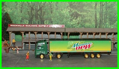 HO SCALE _ HUMMER _ MERCEDES ACTROS _ MOUNTAIN DEW _ TRACTOR TRAILER | eBay