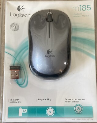 Logitech M185 Wireless Mouse w/Nano Receiver Blue Windows Mac Ready ...