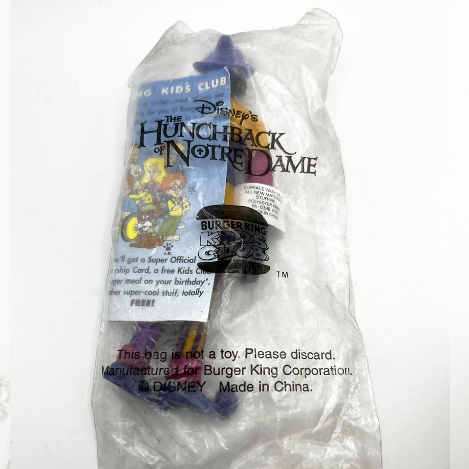 Hunchback of Notre Dame Clopin Jester Toy Doll Burger King Disney NIP ...