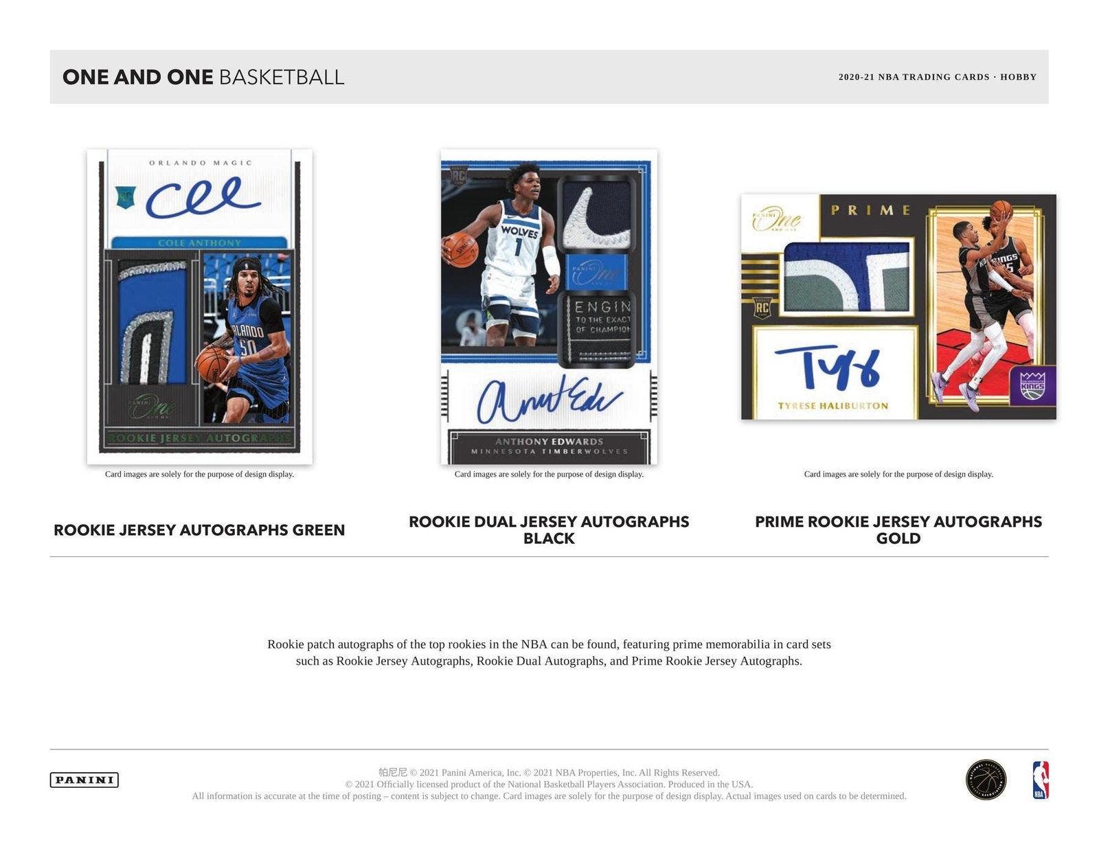 2020/21 Panini One and One Basketball Hobby Box English Factory Sealed ...