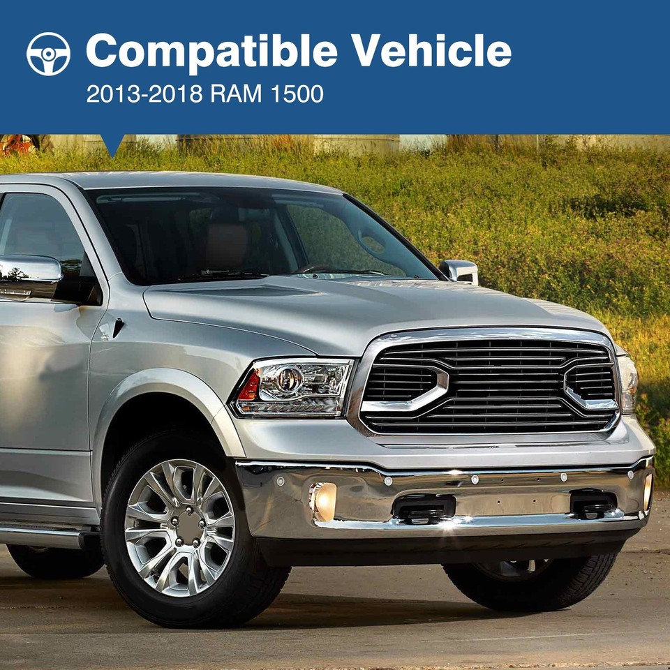 Chrome Steel Front Bumper Face Bar For 2013-2018 Dodge Ram 1500 W ...