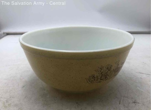 Vintage Pyrex Speckled Beige Mushroom Ceramic Round Home Kitchen Mixing ...