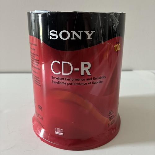 Sony CD-R 100-Pack 80 Min 700 MB 1-48x Recordable Compact Discs CDs NEW ...