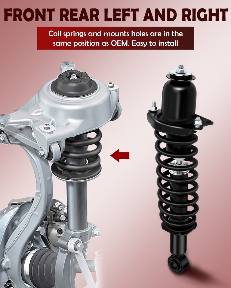 4PCS Front Rear Complete Strut & Spring Assemblies For 03-08 Toyota For ...