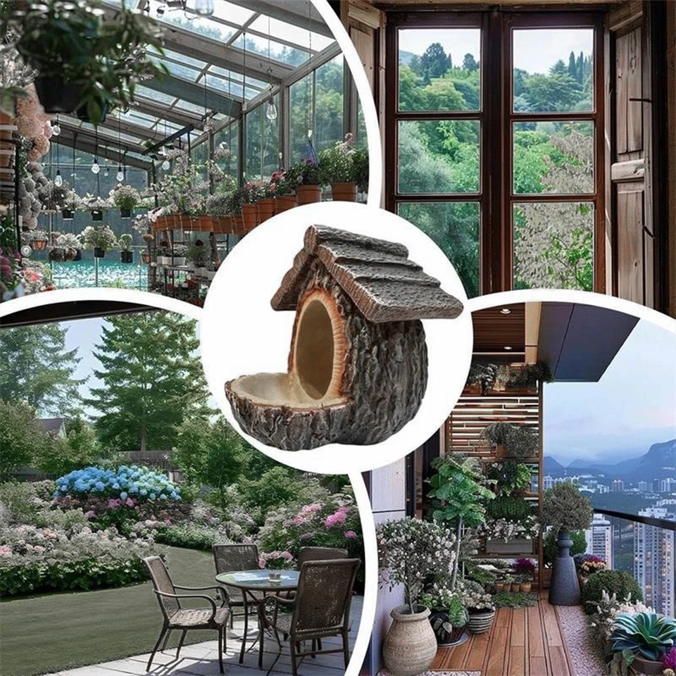 Vintage Treehouse Shape Bird Feeder, Bird Feeders ,Waterproof Resin ...