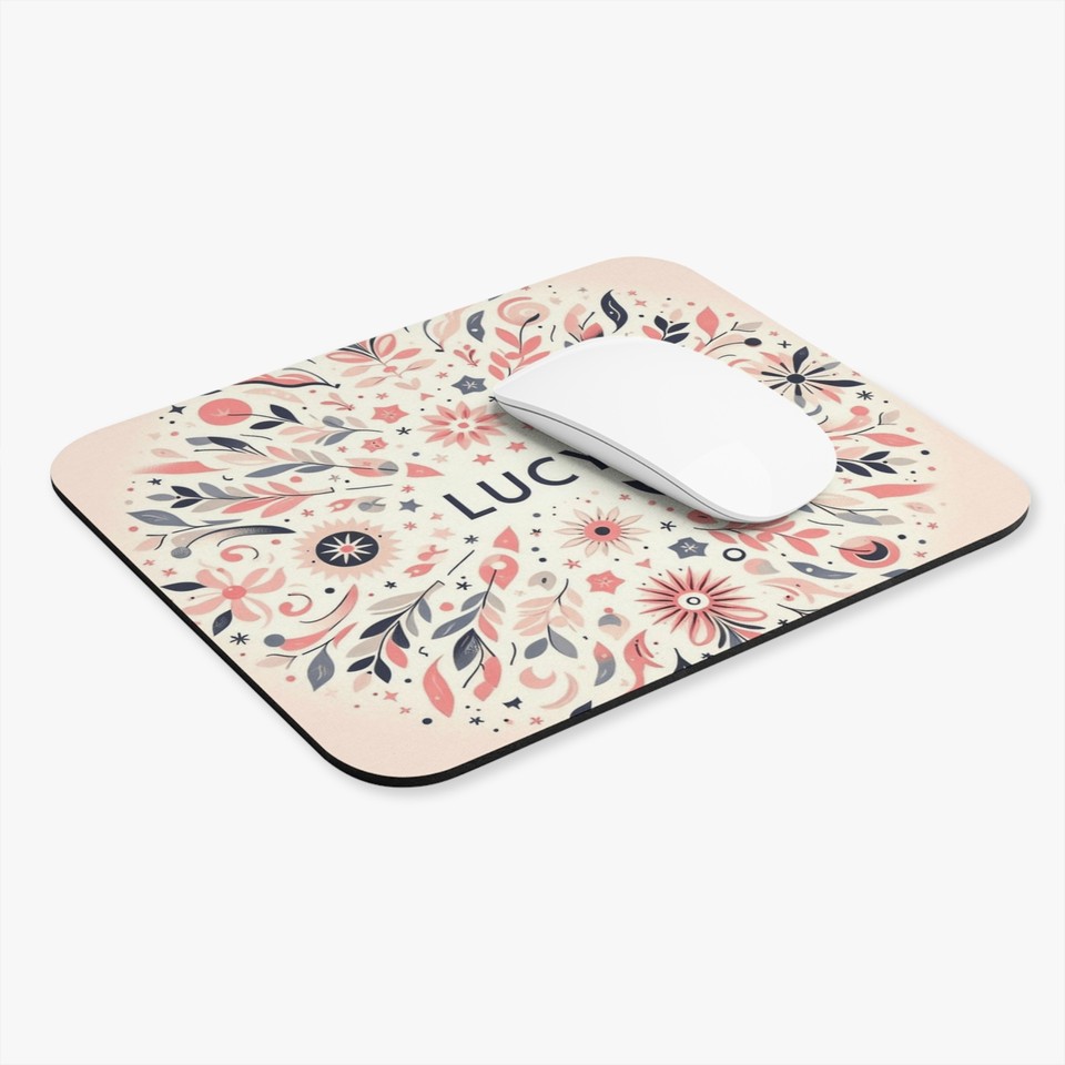 Mouse Pad (Rectangle) LUCY Personalized Mouse Pad Peach and Pink Design ...