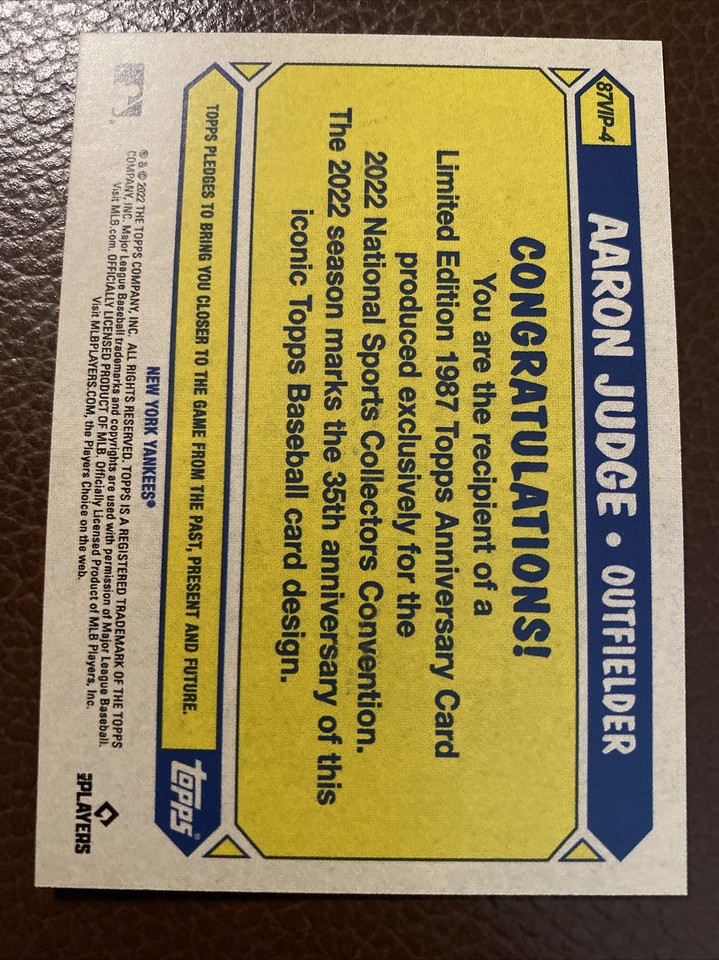 2022 Topps National Convention Exclusive #4 AARON JUDGE Promo SP VIP ...