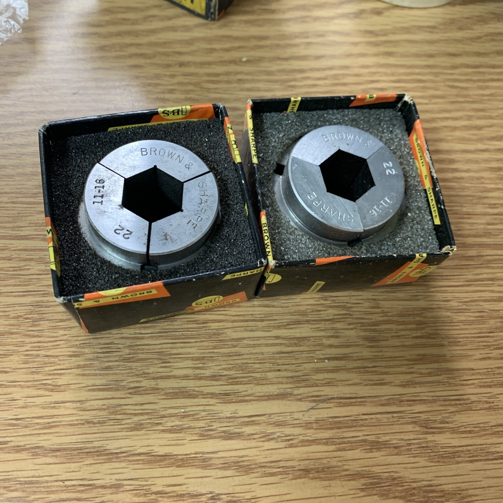 Lot Of 2 22C 11/16" Round Brown and Sharpe Collet See Pics | eBay