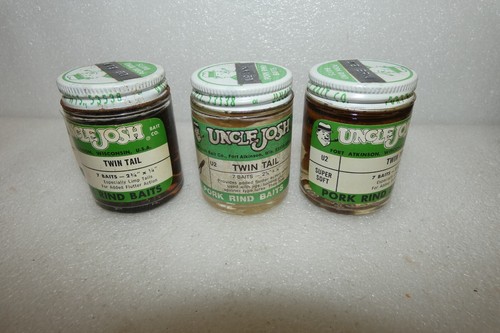 Uncle Josh Pork Rind Baits U2 TWIN TAIL Trailers BLACK WHITE BROWN 1 ...