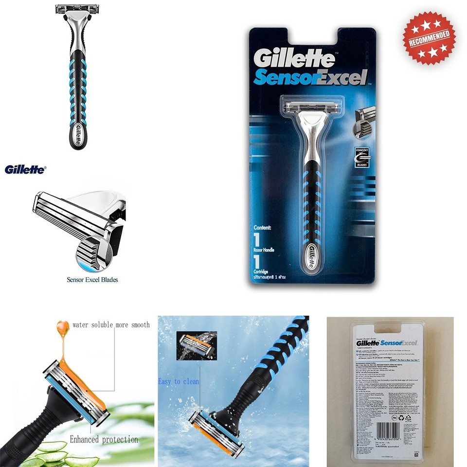 Gillette Sensor Excel Razor Blades Twin Shaver Cartridges Handle Men ...