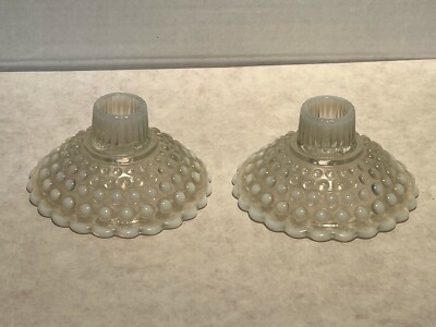 2 Anchor Hocking Clear Moonstone Opalescent Hobnail 2 Anchor Hocking Clear Moonstone Opalescent Hobnail