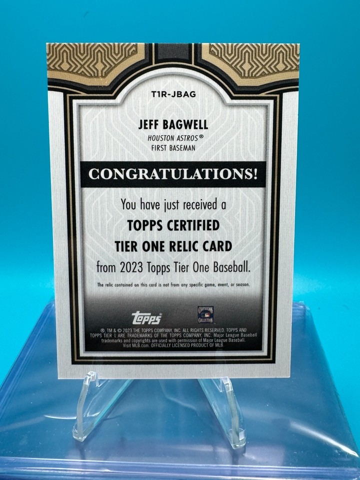 2023 Topps Tier One T1R-JBAG Jeff Bagwell Tier One Relic Card 100/400 ...