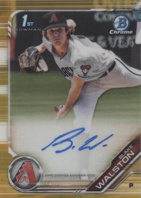 2019 Bowman Draft - Chrome Draft Pick Autographs Blake Walston #CDA-BW ...