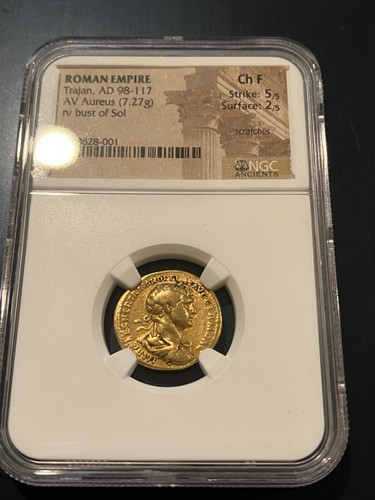 🔥ROMAN EMPIRE TRAJAN AD 98-117 AV AUREUS GOLD COIN ~BUST OF SOL~Certified NGC | eBay