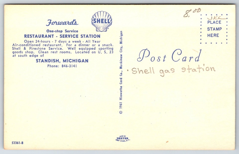 Standish Michigan~Forward's Restaurant~Shell Gas Station~Vending~Neon ...