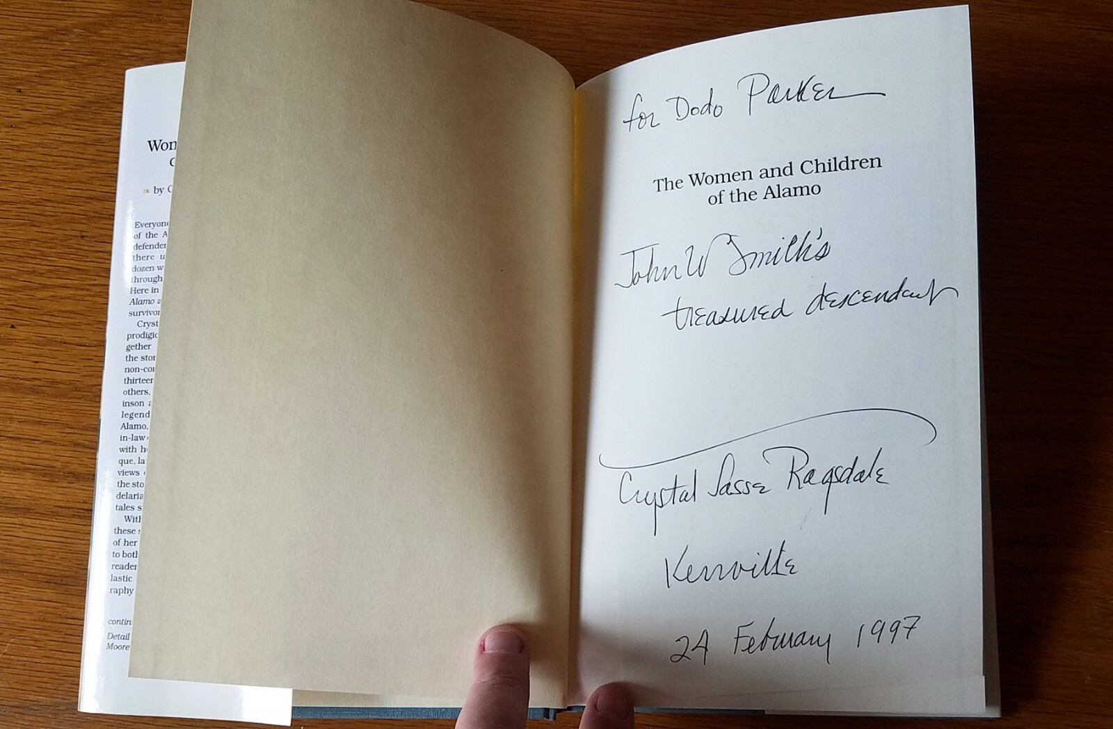 Women and Children of Alamo by Crystal S. Ragsdale (1994, HC, DJ ...