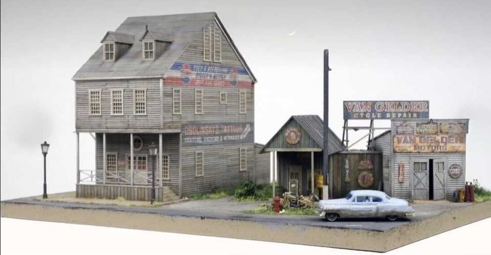 1/87 FOS Scale Models Van Gelder Motors, Mitchell’s Pub, Tattoo Built ...