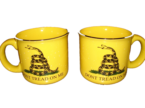 (2) Yellow Bass Pro Shops "Dont Tread On Me" Coffee Mugs Cups Snake ...