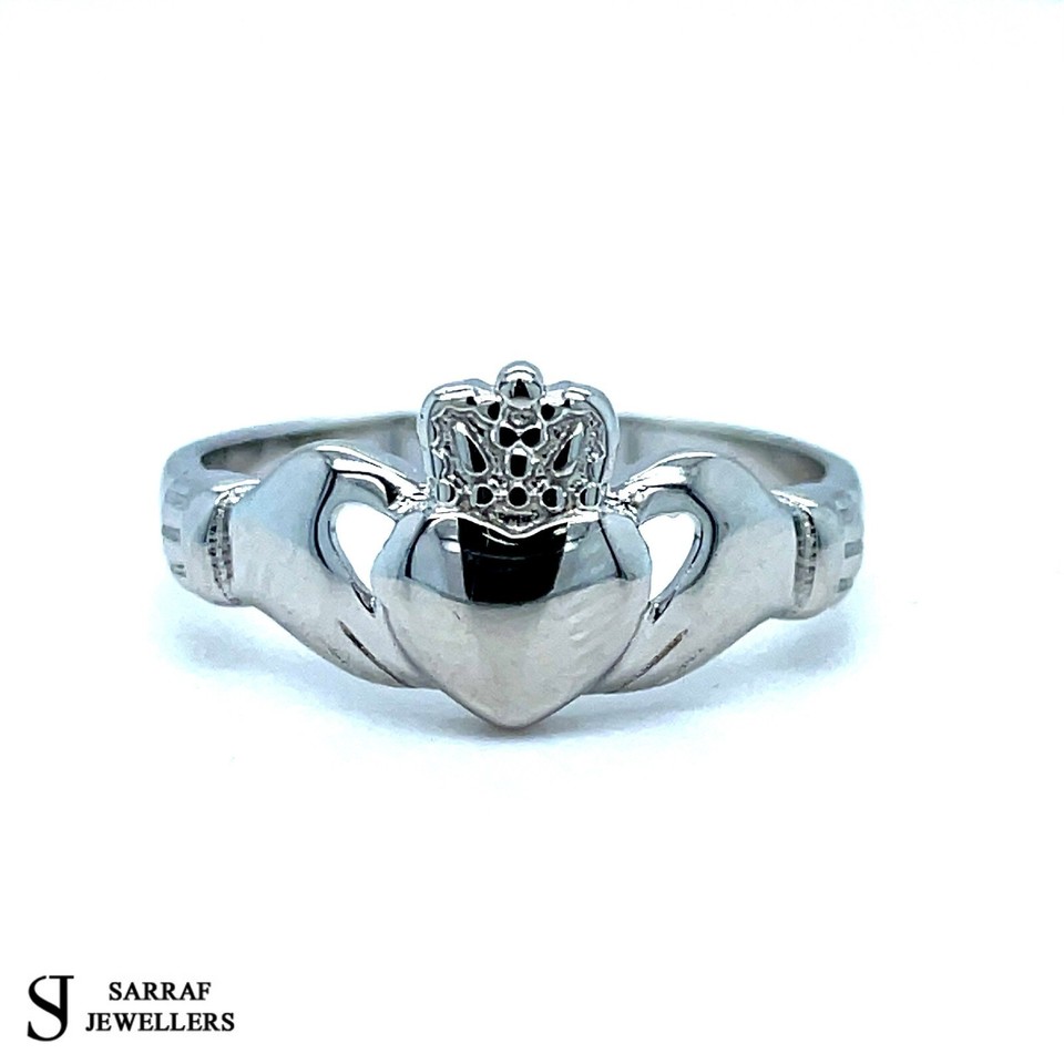 Irish Claddagh Ring, Traditional Irish Ring 925 Sterling Silver LADIES ...