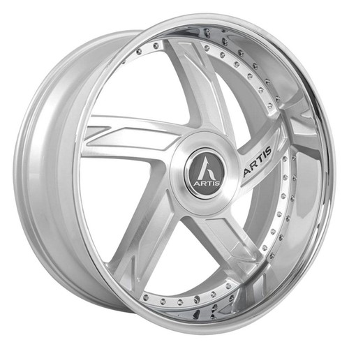 22 inch 22x9 Artis Vestavia XL Silver Brushed wheels rims 5x5 5x127 +0 ...