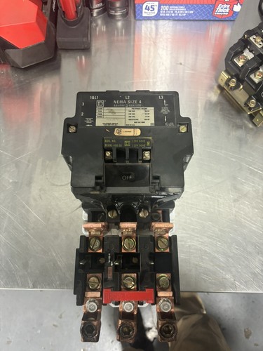 SQUARE D SIZE 4 MOTOR STARTER 8536SF01 COIL 120V 100 HP CONTACTS 8536 ...