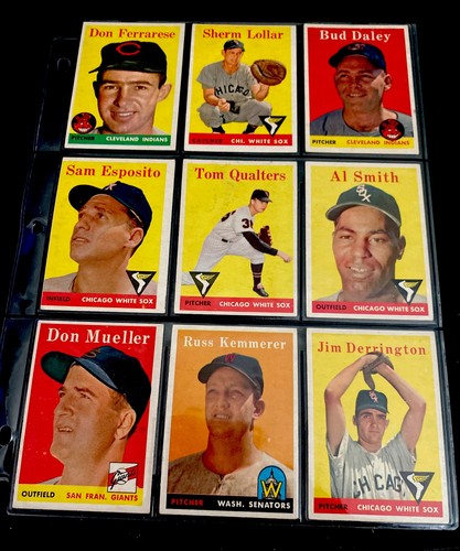 1958 Topps Baseball Vintage Lot of 9 Cards | eBay