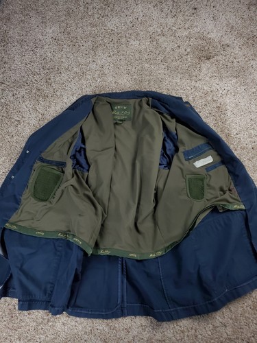 Orvis Sport Coat Blazer Jacket Large Mens Blue Elbow Patches Cotton ...