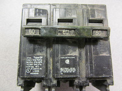 Siemens Q360 Circuit Breaker 60 Amp 3 Pole | eBay