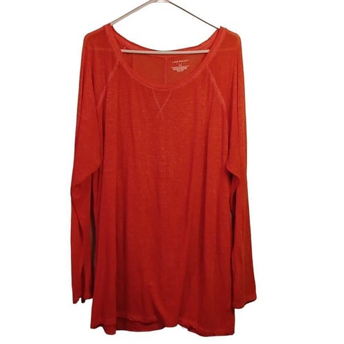 Gently Used Lane Bryant Orange Long Sleeve Sheer Top Size 26-28 | eBay