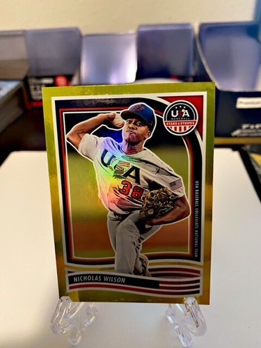 Nicholas Wilson 2024 USA Baseball Gold Foil SSP /10 RC Dallas Baptist ...
