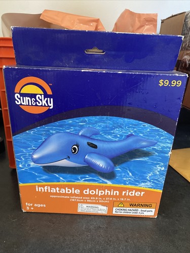 Sun & Sky Inflatable Dolphin Rider Pool Float 66x33x26 50428458754 | eBay