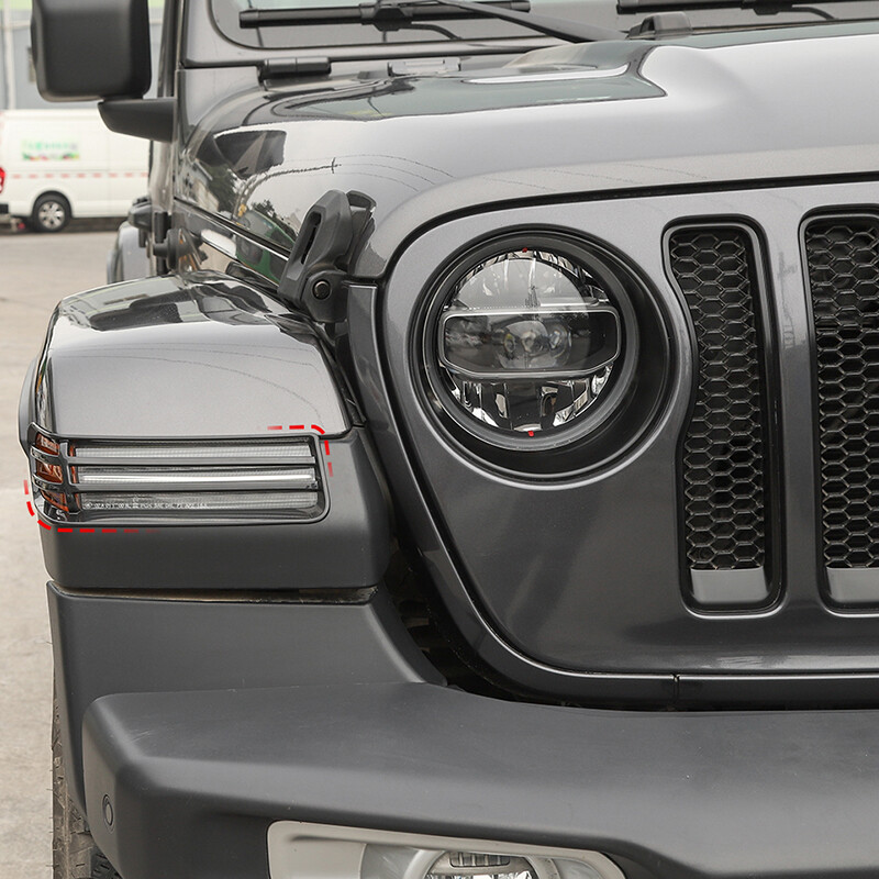 Exterior Front Bumpers Wheel Eyebrow Light Cover Trim for Jeep Wrangler ...