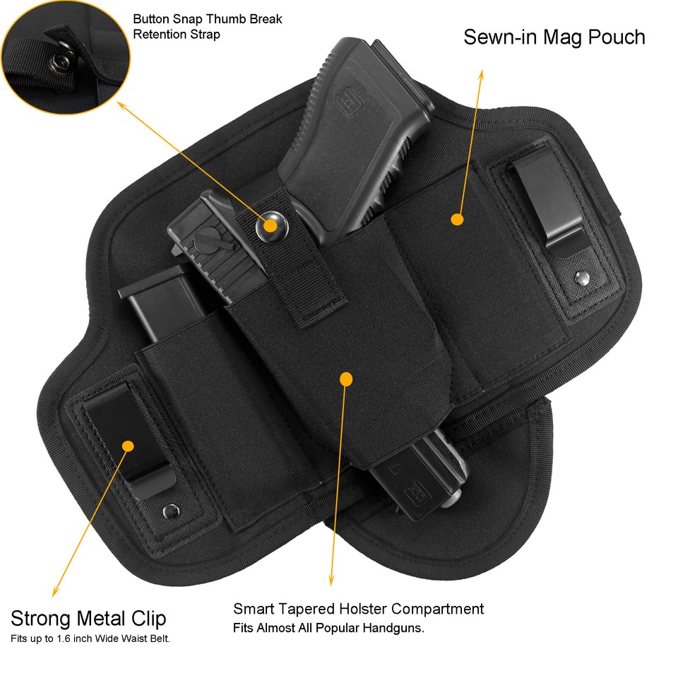 Tactical Concealed Carry Pancake IWB Gun Holster with Mag Pouch Choose ...
