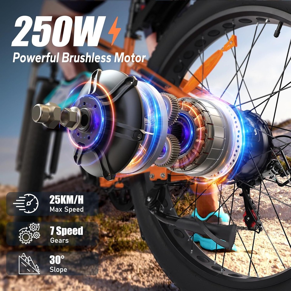 VARUN 26" Fat Tyre Electric Bike 48V 250W 13Ah LCD 7 Speed Shimano 25km ...