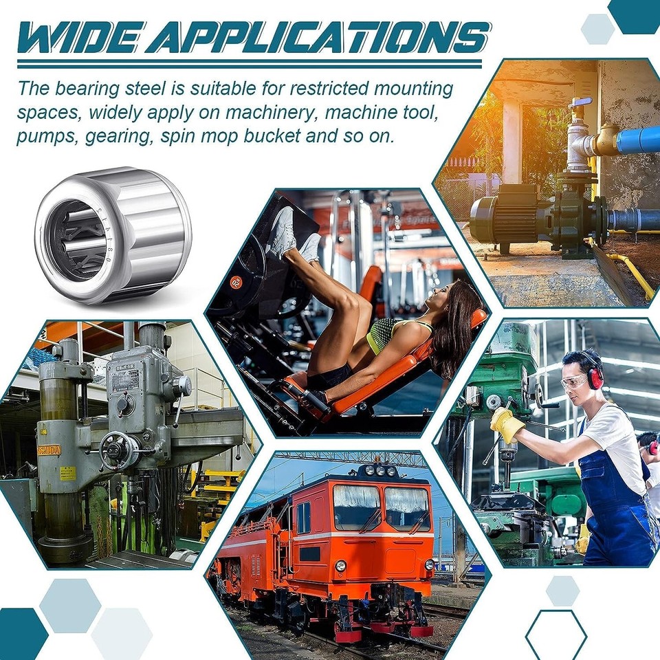 2 Pack Needle Roller Bearings One Way Bearing HF081412 8mm Bore 14mm OD ...