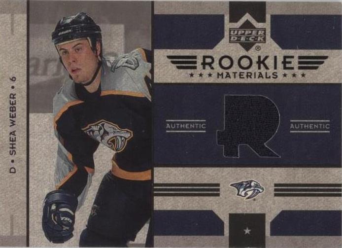 2006-07 Upper Deck - Rookie Materials Shea Weber #RM-SW (MEM, RC) for ...