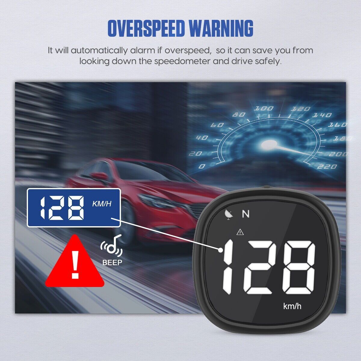 Auto Digitaler GPS-Tachometer HUD Head-Up-Display Übergeschwindigkeit ...