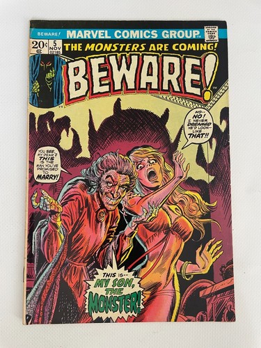 Beware # 5 VF Marvel Comic Book Horror Monster Fear Scary 9 LI8 | eBay