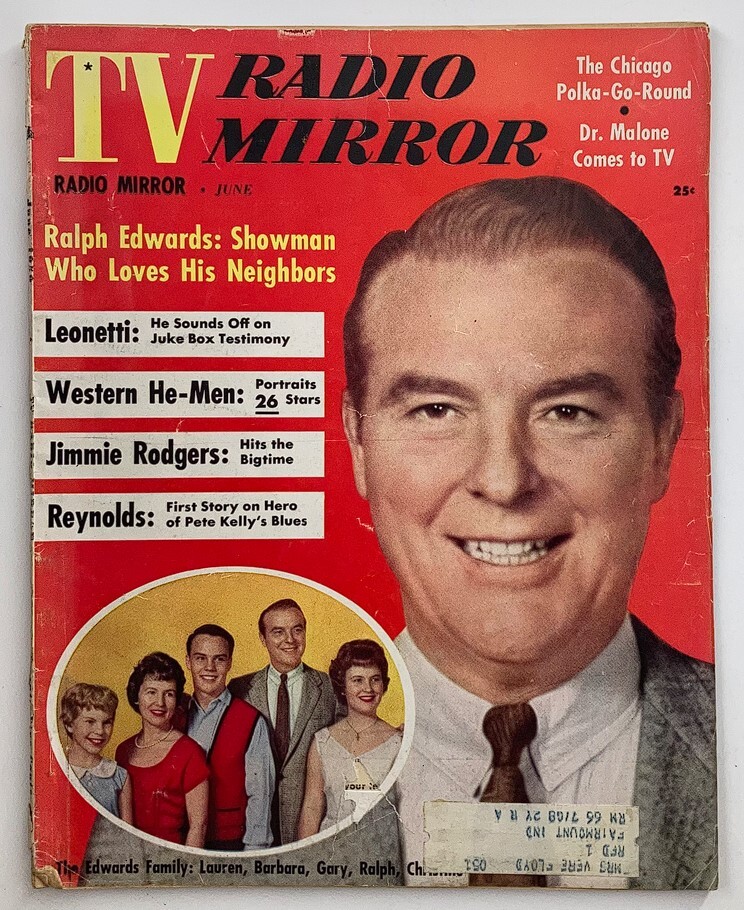 VTG TV Radio Mirror Magazine June 1959 Vol 52 #1 Cover Portrait of ...
