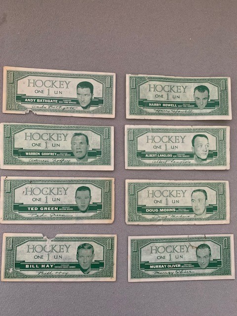 1962-63 Topps NHL Hockey Bucks - Lot of 8 Diff. (Bathgate, Godfrey ...