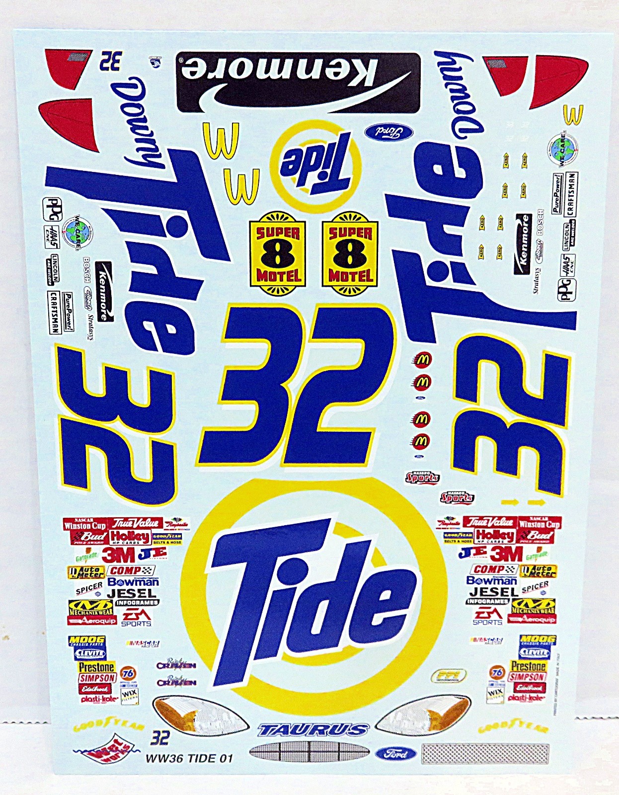 NASCAR DECAL #32 TIDE 2001 FORD TAURUS RICKY CRAVEN WETWORKS 1/24 | eBay