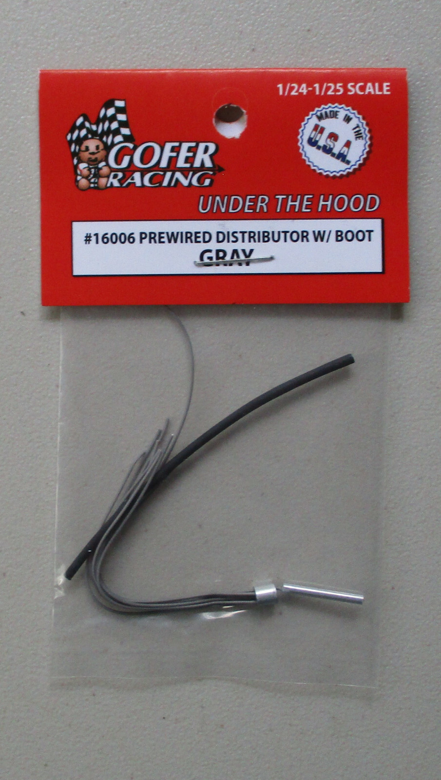 GRAY PREWIRED DISTRIBUTOR w BOOT 1:24 1:25 GOFER RACING CAR MODEL PART ...
